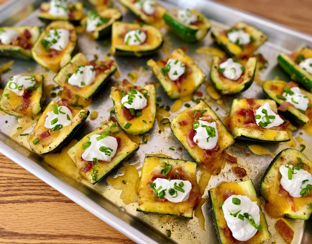 Loaded Zucchini Skins | Cooking Mamas